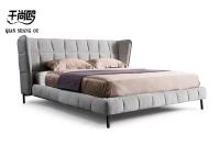 China Simple style soft and comfortable linen bedroom soft bed for sale