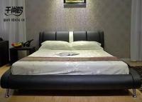 China High-quality design black and white leather comfortable bedroom upholstered bed for sale