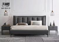 China Customized Classic Modern Grey Upholstered Bed With Removable Pillow for sale