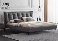 China Customized Classic Modern Grey Upholstered Bed With Removable Pillow for sale