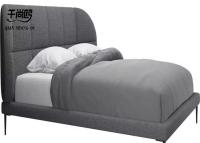 China Hotel Comfortable Linen Upholstered Bed Custom Made European Style for sale