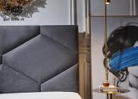 China Diamond Shaped Linen Upholstered Bed Block Design High Grade for sale