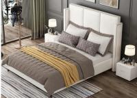 China King Size Linen Upholstered Bed easy clean overall disassembly / assembly for sale