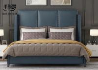 China King Size Linen Upholstered Bed easy clean overall disassembly / assembly for sale