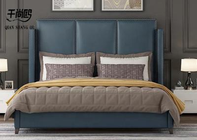 China King Size Linen Upholstered Bed easy clean overall disassembly / assembly for sale