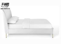 China White leather curve design simple low-key bedroom platform bed-Double-King for sale