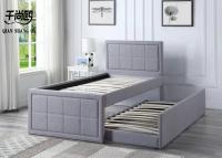China Linen Soft Platform Bed , Low Profile Double Bed Frame With Sliding Drawers for sale