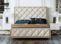 China High End Soft Platform Bed Diamond Lattice Metal Decorative for sale