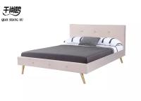 China Linen Queen Size Fabric Bed Frame , simple Upholstered Platform Queen Bed Frame for sale