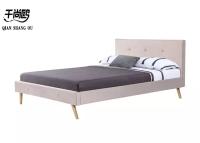China Linen Queen Size Fabric Bed Frame , simple Upholstered Platform Queen Bed Frame for sale