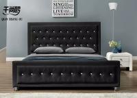 China Crystal button leather luxury bedroom platform upholstered bed for sale