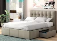 China Apartment versatile Upholstered Bed With Drawers Full Shape for sale