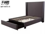 China Modern tall bed head and foot bed with drawers for bedroom storage soft bed for sale