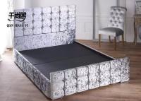 China Ice Velvet Platform Tufted Bed Stitching Design Double Size for sale