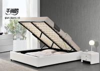 China Air Pressure Bracket Modern Bedroom Platform Beds , Leather Upholstered Bed With Storage for sale
