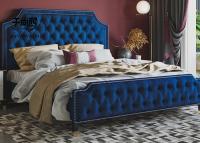 China European Style King Size Upholstered Bed Frame Pull Buckle Design for sale