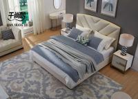 China Gorgeous Leather Linen Upholstered Bed King size European Style for sale