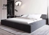 China Classic Upholstered Platform Bed With Freely Adjustable Headboard Height for sale