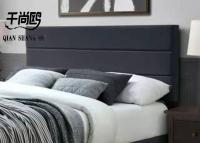 China Tufted Upholstered Queen Size Wing back Platform Bed in Black Fabric for sale