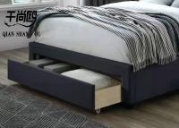 China Tufted Upholstered Queen Size Wing back Platform Bed in Black Fabric for sale