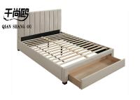 China factory wholesale double king size light grey velvet fabric upholstered soft platform storage bed for sale