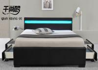 China Storage extra large upholstered bed with drawers comes with adjustable LED strips for sale