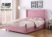 China Luxury Pink Princess Upholstered Storage Platform Bed with Button-tufted Headboard for sale