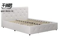 China super king size slatted bed base queen size double platform diamond tufted headboard beds with storage drawers for sale
