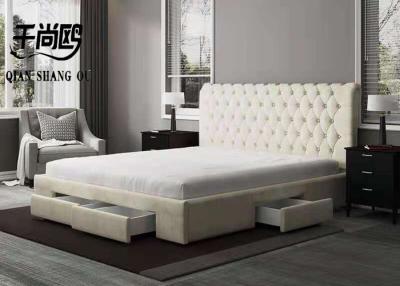 China Rensselear Tufted Upholstered Low Profile Storage Platform Bed for sale