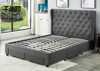 China Latest Design Wholesale factory price double queen king size 4 drawers upholstered storage bed for sale