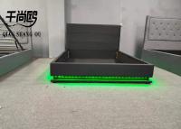 China 137*203cm LED Lights Around Bed , white Double Leather Frame Bed for sale