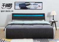 China Curved LED Upholstered Bed 153*203cm Modern Furniture Bed for sale