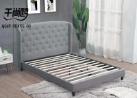 China High Wing Backrest Bed , wood bed frame with upholstered headboard for sale