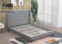 China High Wing Backrest Bed , wood bed frame with upholstered headboard for sale