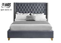 China Linen Trundle Leather Tufted Queen Bed / King Size Upholstered Headboard With Storage for sale