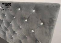 China Queen Crystal Platform Tufted Bed , Velvet Upholstered Platform Bed for sale