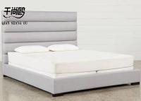 China Modern Design Top Quality Tufted Grey Leather Platform Bed for sale