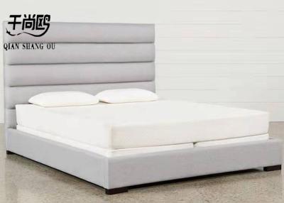 China Modern Design Top Quality Tufted Grey Leather Platform Bed for sale