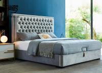 China Modern Tatami Tufted Leather Velvet Platform King Size Leather Bed Frame Modern for sale