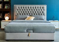China Modern Tatami Tufted Leather Velvet Platform King Size Leather Bed Frame Modern for sale