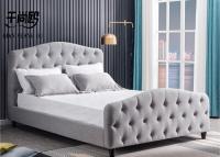 China New design queen size upholstered button tufted bed platform fabric bed for sale