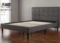 China Button Tufted headboard Queen King Black Platform Leather Upholstered Bed for sale