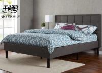 China Button Tufted headboard Queen King Black Platform Leather Upholstered Bed for sale