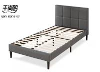 China Tufted Upholstered bed Platform Bed with Short Headboard , twin bed for sale