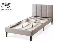 China Tufted Upholstered bed Platform Bed with Short Headboard , twin bed for sale
