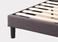 China Modern Fabric Bed Frame Upholstered Button Tufted Premium Platform Bed Wood Slat Support for sale