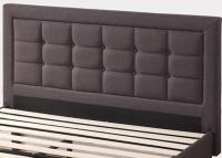 China Modern Fabric Bed Frame Upholstered Button Tufted Premium Platform Bed Wood Slat Support for sale
