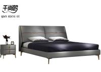 China Double Oversized Upholstered Bed ,  Cushioned Platform Bed With Pillows for sale
