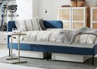 China Unique Style Fabric Upholstered Beds / Soft Sofa Bed With Corner Baffle Design for sale