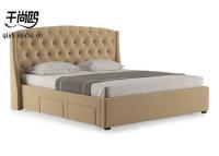 China Apartment Fabric Upholstered Beds / Luxury Bed Frame With Storage for sale